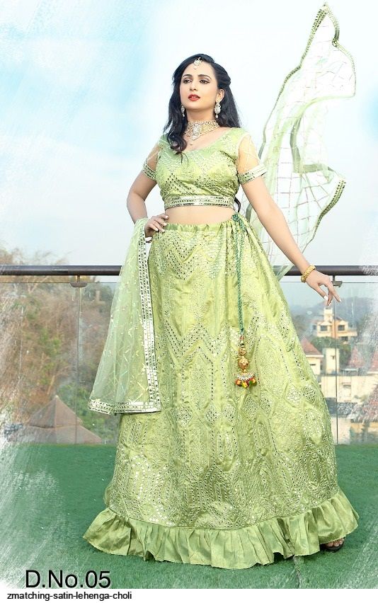 ZMATCHING satin LEHENGA CHOLI
